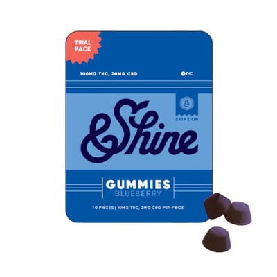 Blueberry [10pk] (100mg THC/20mg CBG) | &Shine | Gummies - Jane