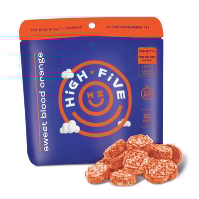 1:1 Blood Orange [20pk] (100mg CBD/100mg THC) | High Five | Gummy - Jane