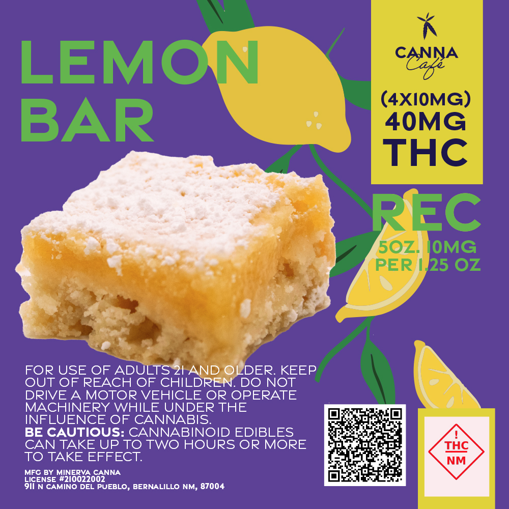 Lemon Bar [4pk] (40mg) | Minerva Canna | Baked - Jane