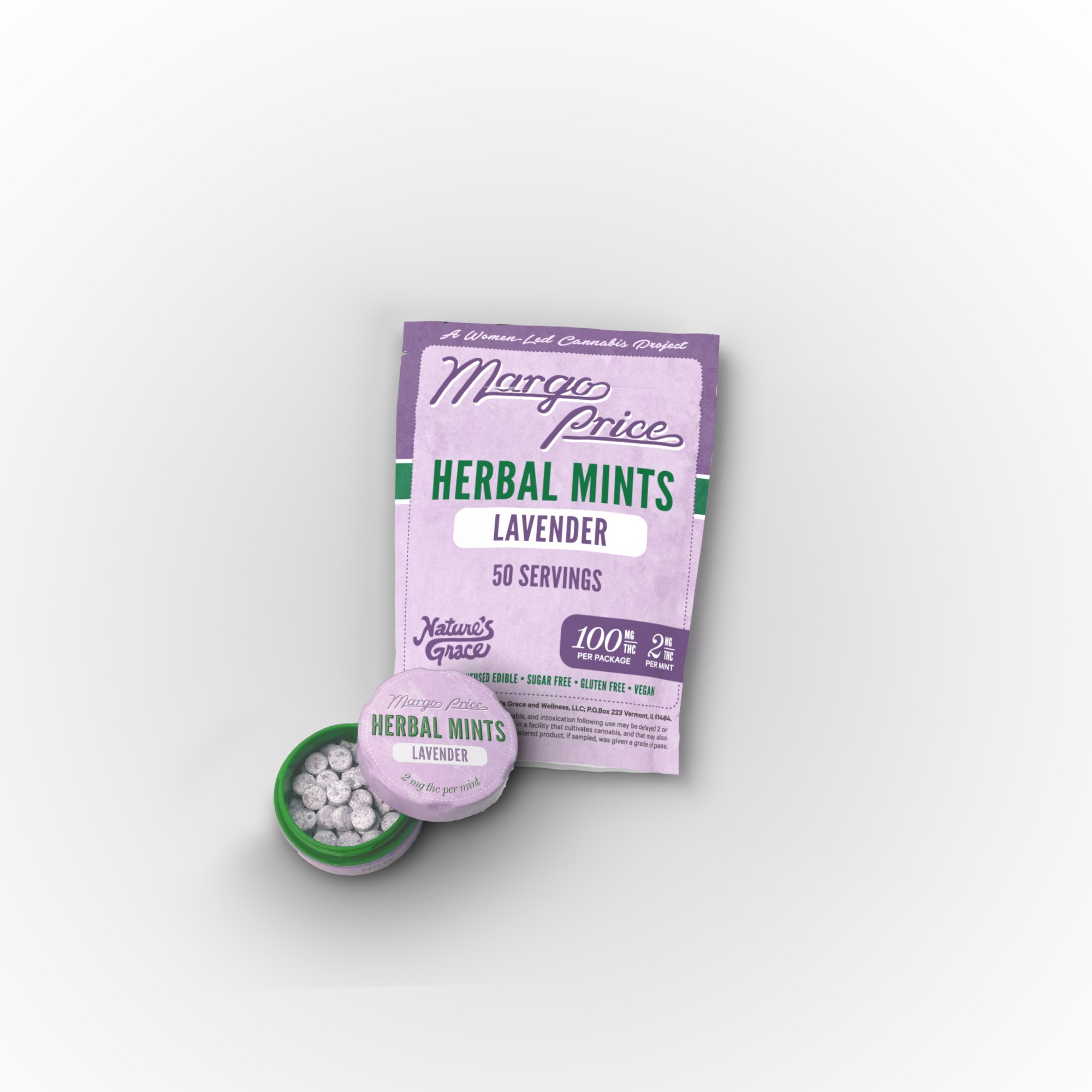 Margo Price Herbal Mints - Lavender [50pk] (100mg) | Nature's Grace and ...