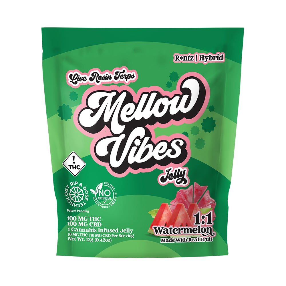 1:1 Watermelon - R*ntz [Single] (100mg CBD/100mg THC) | Mellow Vibes ...