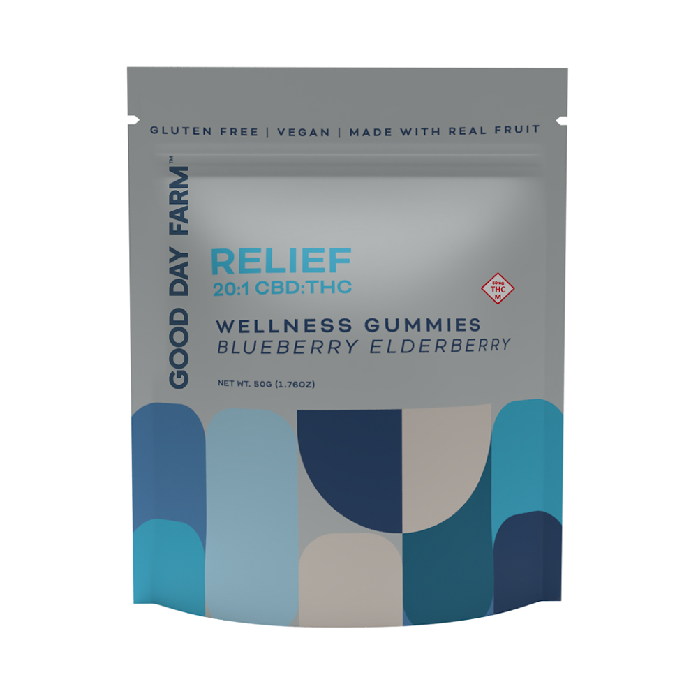 Relief 20:1 Blueberry Elderberry [10pk] (500mg CBD/25mg THC) | Good Day ...