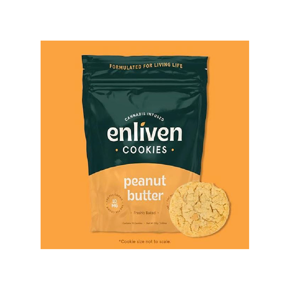 Peanut Butter Cookies [10pk] (100mg) | Enliven | Cookies - Jane