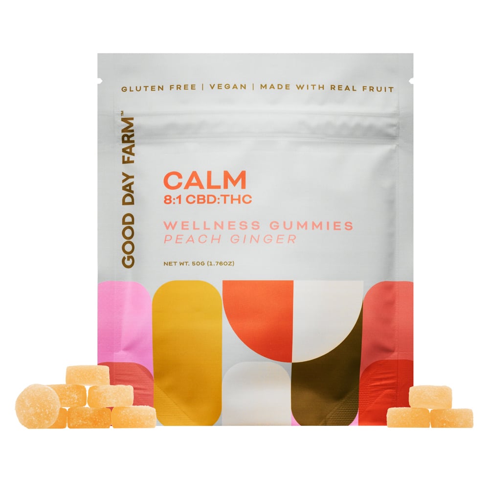 Calm 8:1 Peach Ginger [10pk] (400mg CBD/50mg THC) | Good Day Farm ...