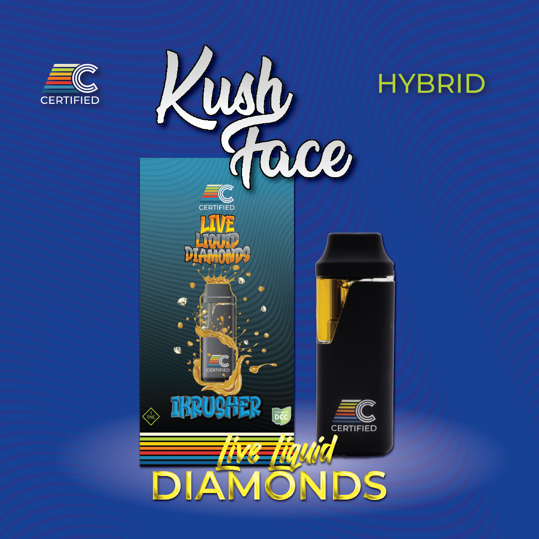 Kush Face - 1g Live Liquid Diamond Disposables - Hybrid | CERTIFIED | Bloom