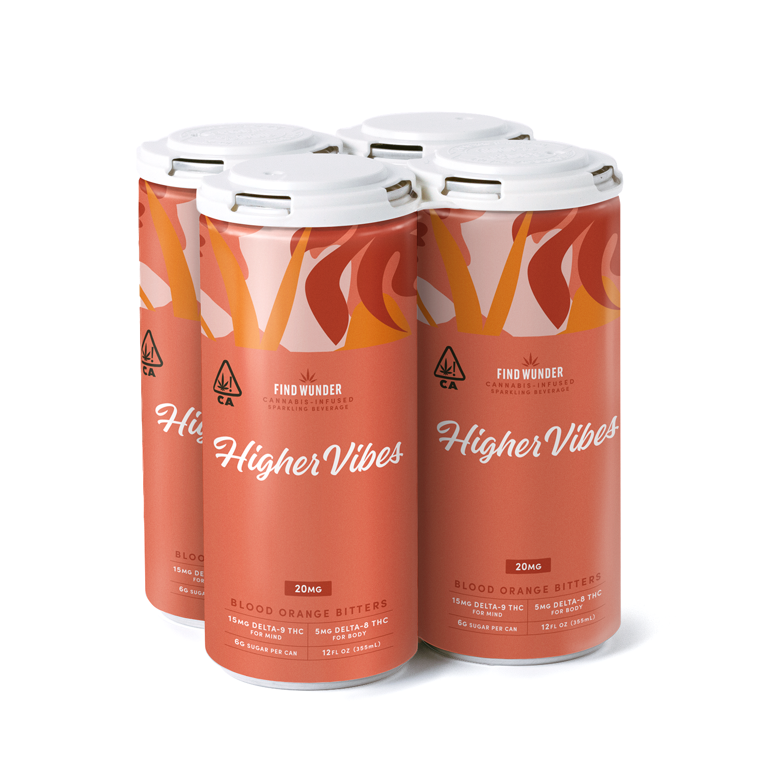Higher Vibes Blood Orange Bitters 4pk (10mg THC/10mg Delta-8 per can ...