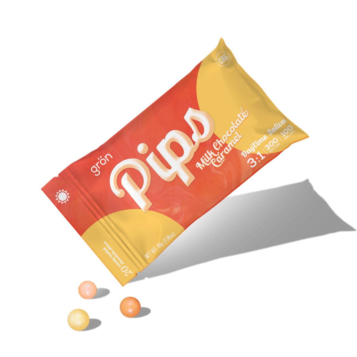 3:1 MIlk Chocolate Caramel Pips - Daytime Sativa (300mg CBG / 100mg THC ...