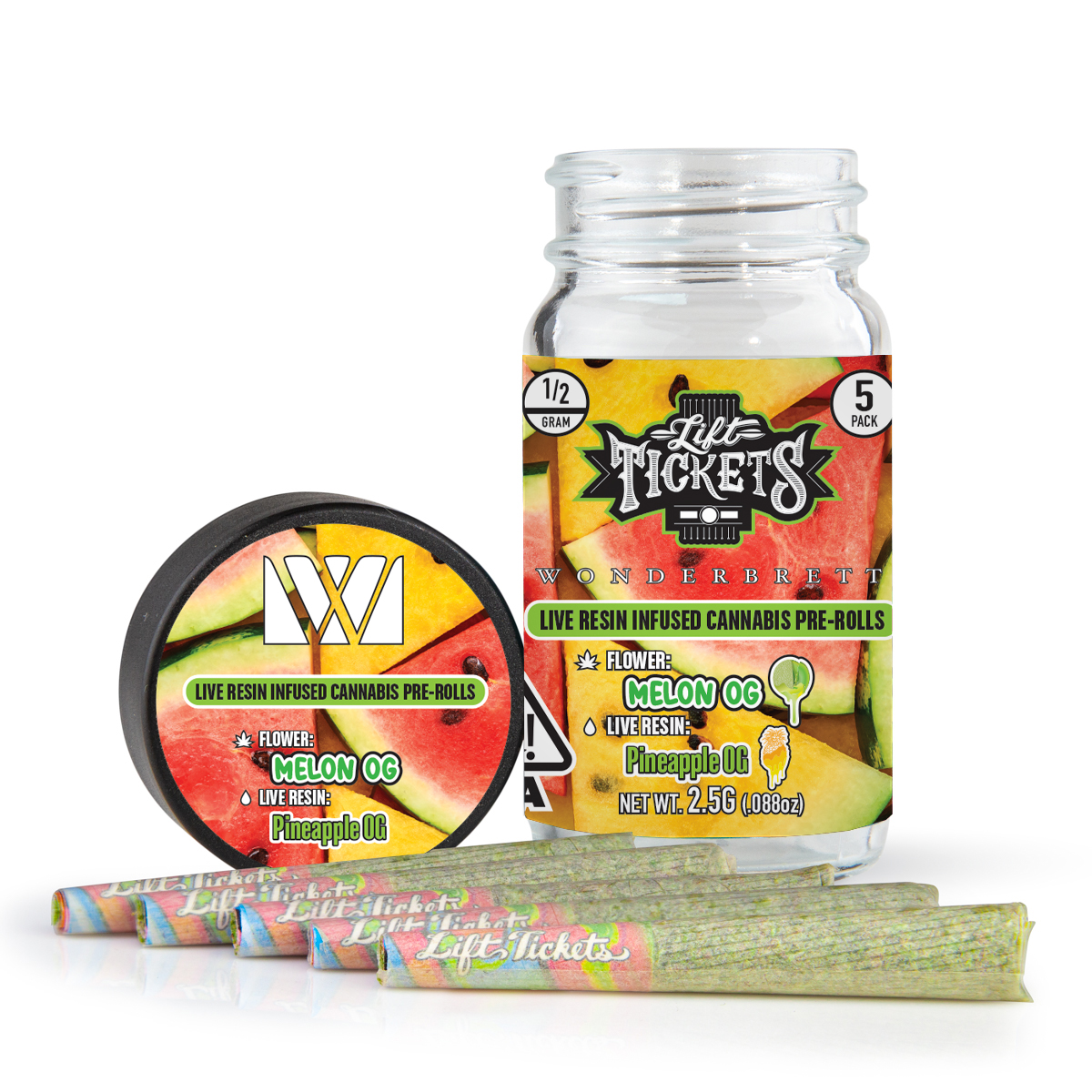 LA OG x Pineapple OG [.5g] | Lift Tickets | Infused Pre Roll 5 Pack - Jane