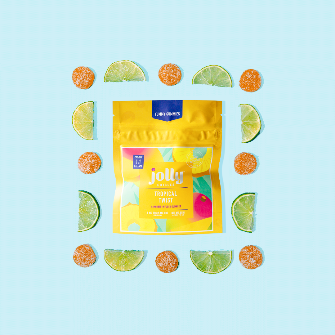 1:1 Tropical Twist (50mg) [10pk] | Jolly Edibles | Gummies - Jane