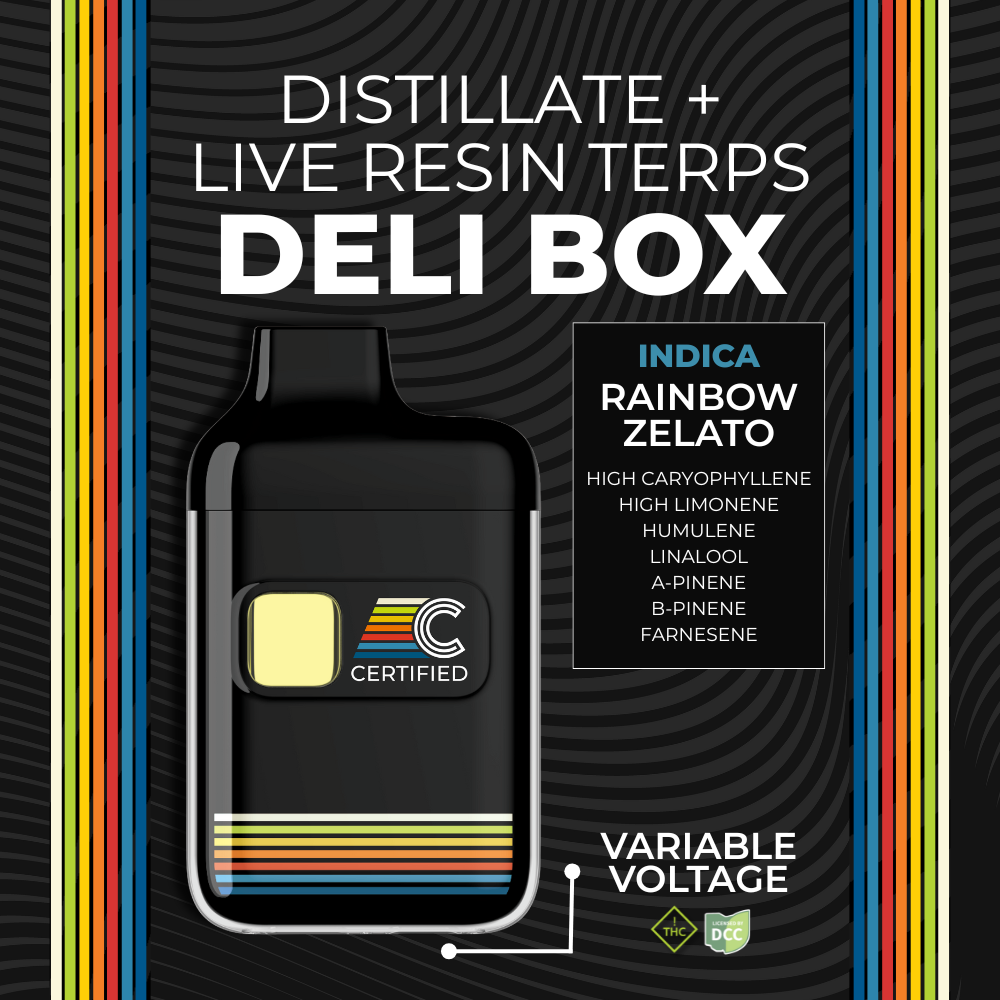 Rainbow Zelato - 1g Distillate Disposables - Indica | CERTIFIED | Bloom