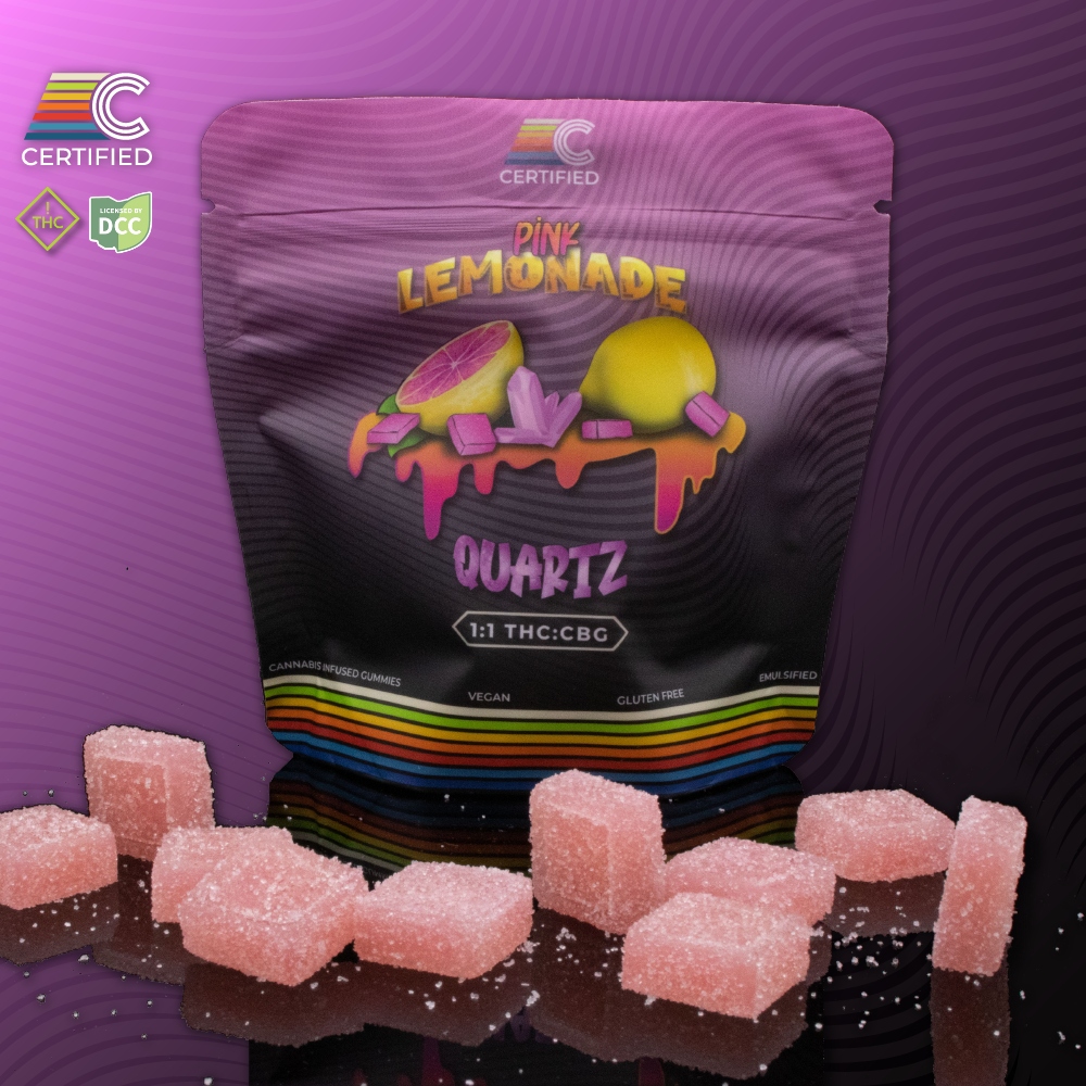 Pink Lemonade Quartz 1:1 - 100mg Candies - Sativa - 10pk | CERTIFIED ...