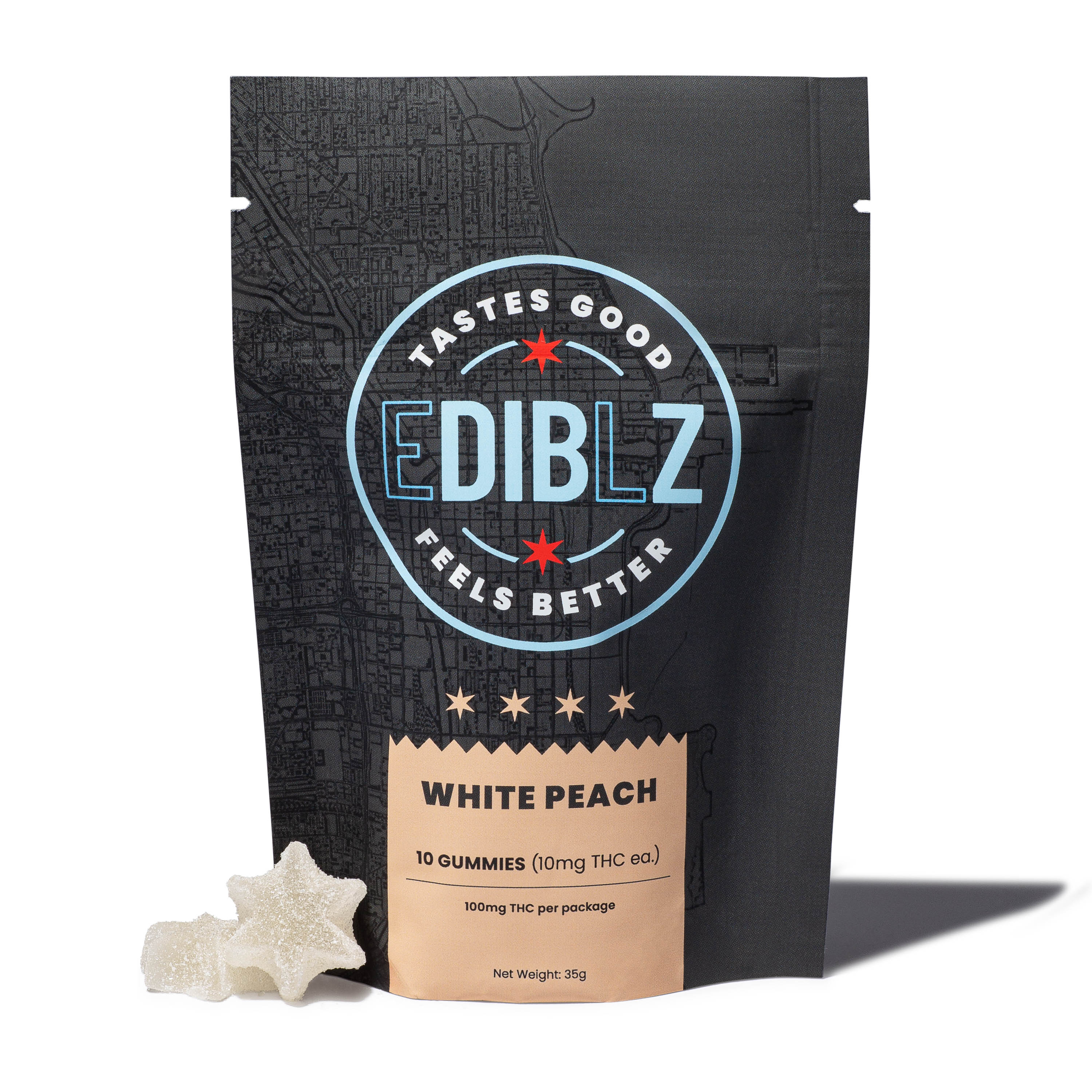 White Peach [10pk] (100mg) | DIBZ | Gummies - Jane