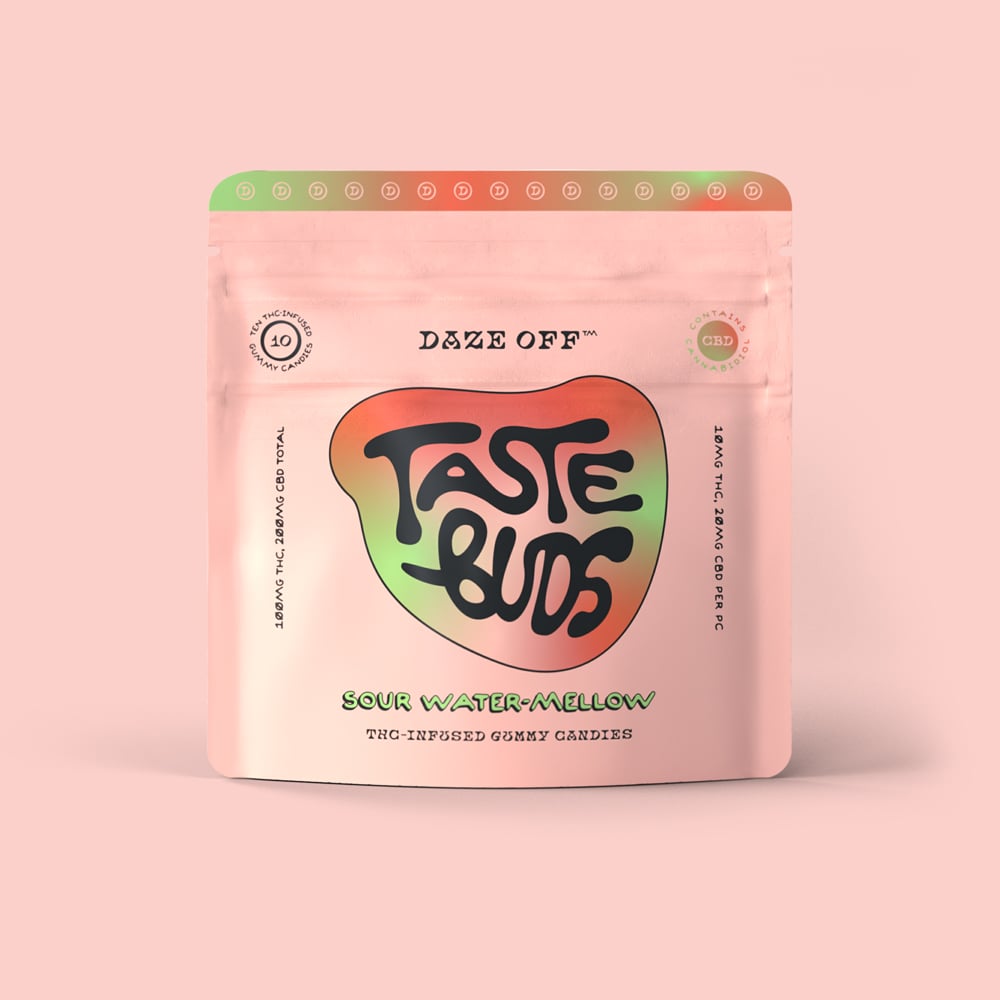 Sour Water-Mellow [10pk] (200mg CBD/100mg THC) | Daze Off | Taste Buds ...
