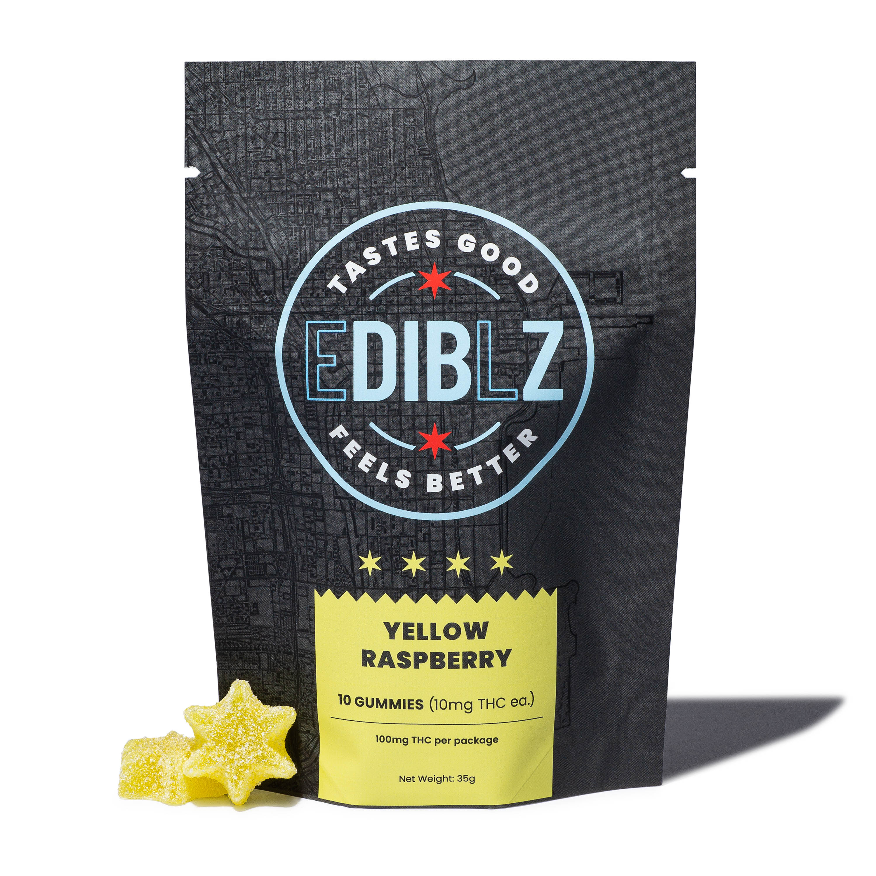 Yellow Raspberry [10pk] (100mg) | DIBZ | Gummies - Jane