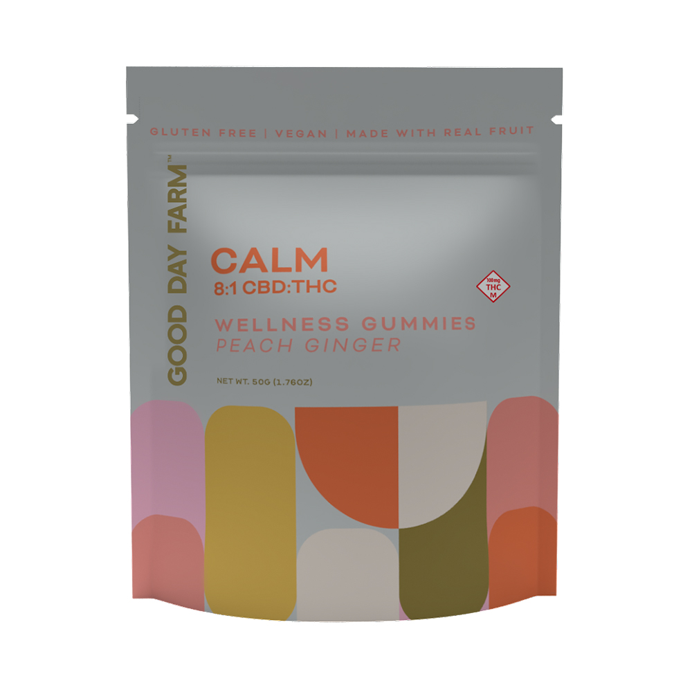 Calm 8:1 Peach Ginger [10pk] (400mg CBD/50mg THC) | Good Day Farm ...