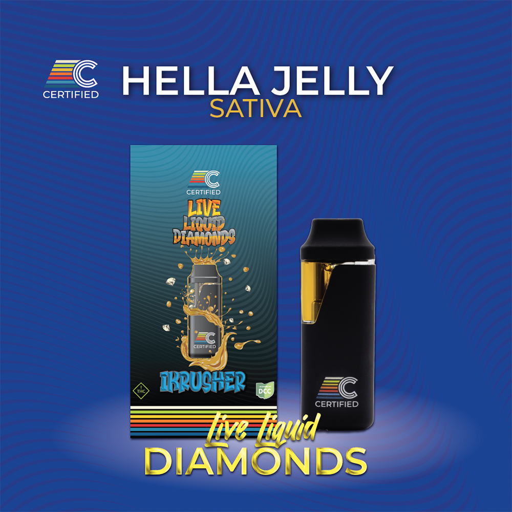 Hella Jelly - 1g Live Liquid Diamond Disposables - Sativa | CERTIFIED ...