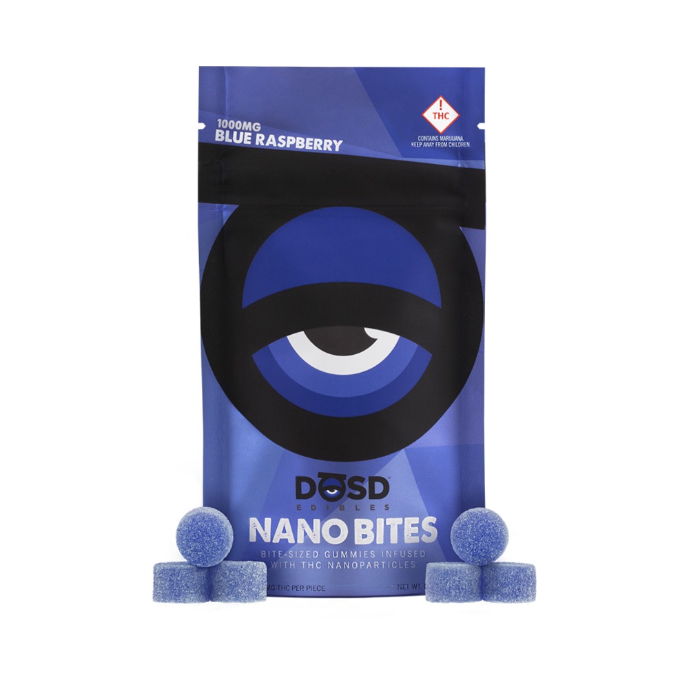 Blue Raspberry [20pk] (1000mg THC) | DŌSD Edibles | Nano Bites Gummies ...