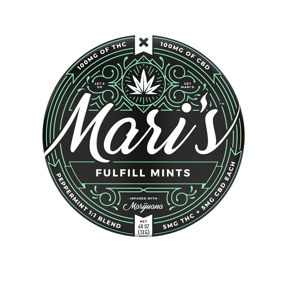 1:1 Peppermint [20pk] (100mg CBD/100mg THC) | Mari's Mints | Fulfill ...