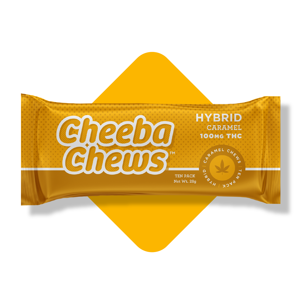 Hybrid 10pk 100mg Cheeba Chews Caramel Taffy Jane
