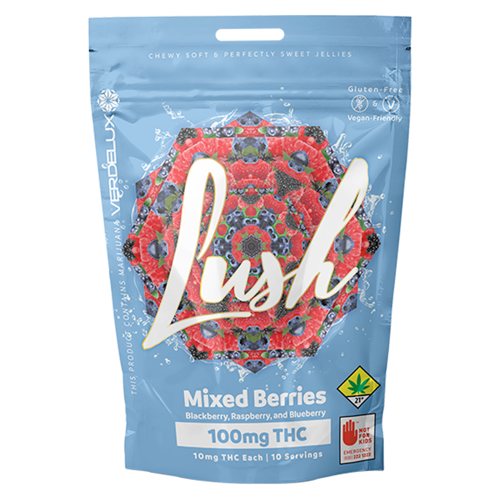 Gummies Lush Mixed Berry - 10pk 100mg THC | Verdelux | Vegan Chews ...