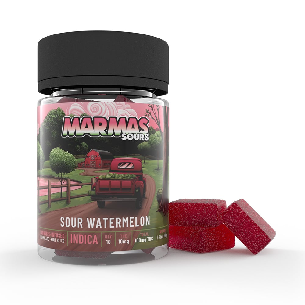 Marmas Sour Watermelon - Indica [10pk] (100mg) - Craft Cannabis Dispensary