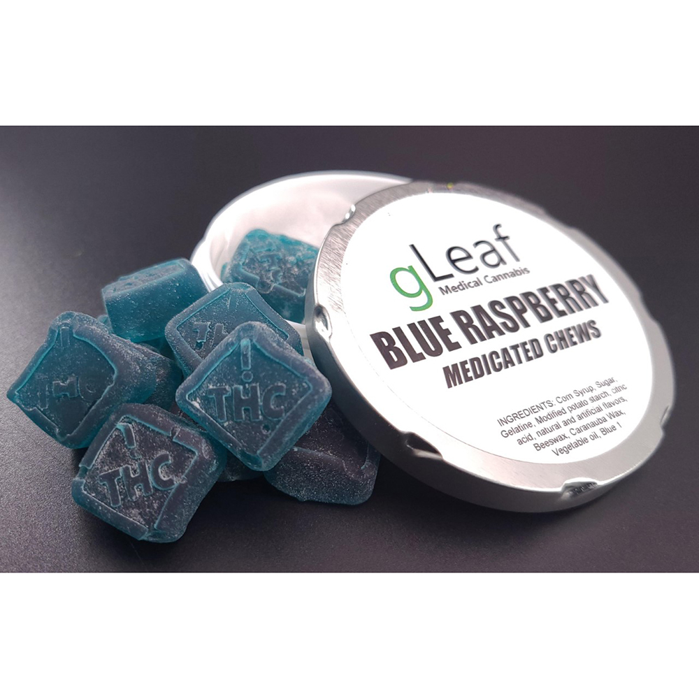 Blue Raspberry [10pk] (100mg) | gLeaf | Medicated Chew - Jane