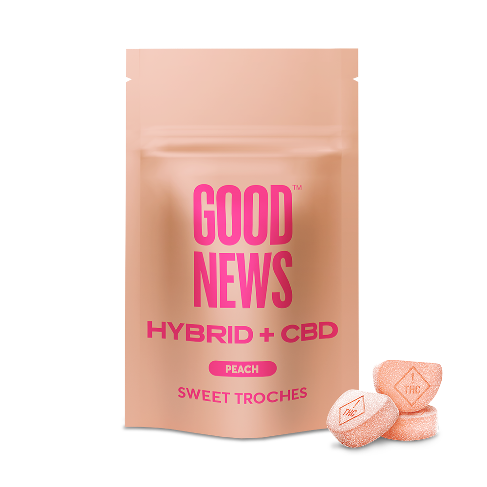 Peach 1:1 [10pk] (100mg THC/100mg CBD) | Good News™ | Troches - Jane