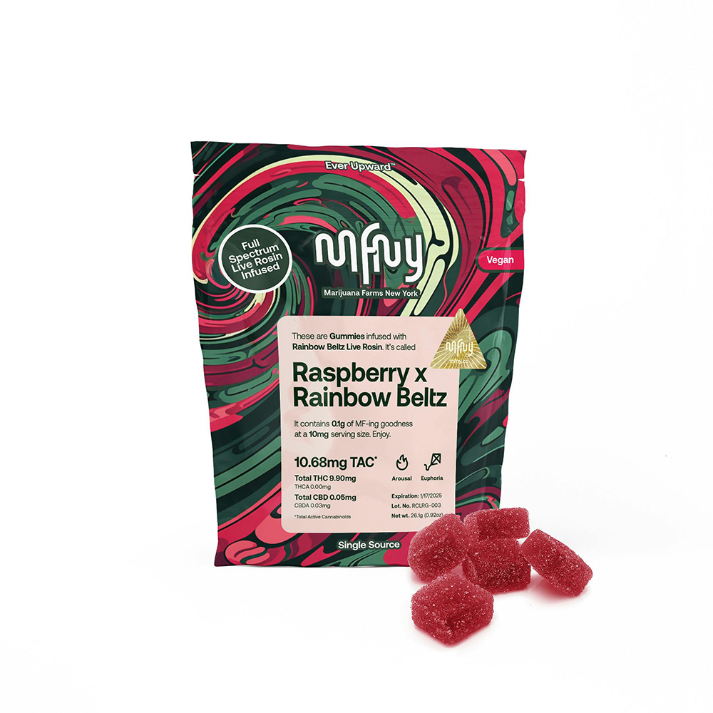 Raspberry x Rainbow Beltz [10pk] (100mg) | MFNY | Gummies - Jane