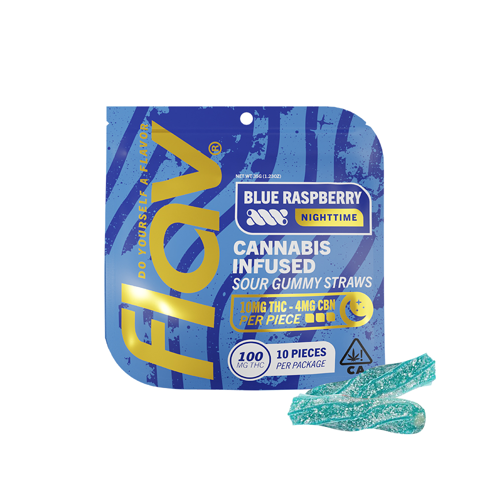 Nighttime Blue Raspberry [10pk] (100mg THC/40mg CBN) | Flav | Straws - Jane