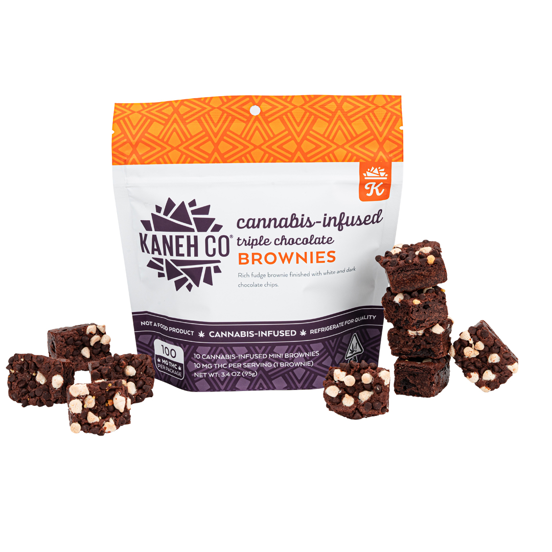 Triple Chocolate Brownies [10pk] (100mg THC) | Kaneh Co | Brownie - Jane