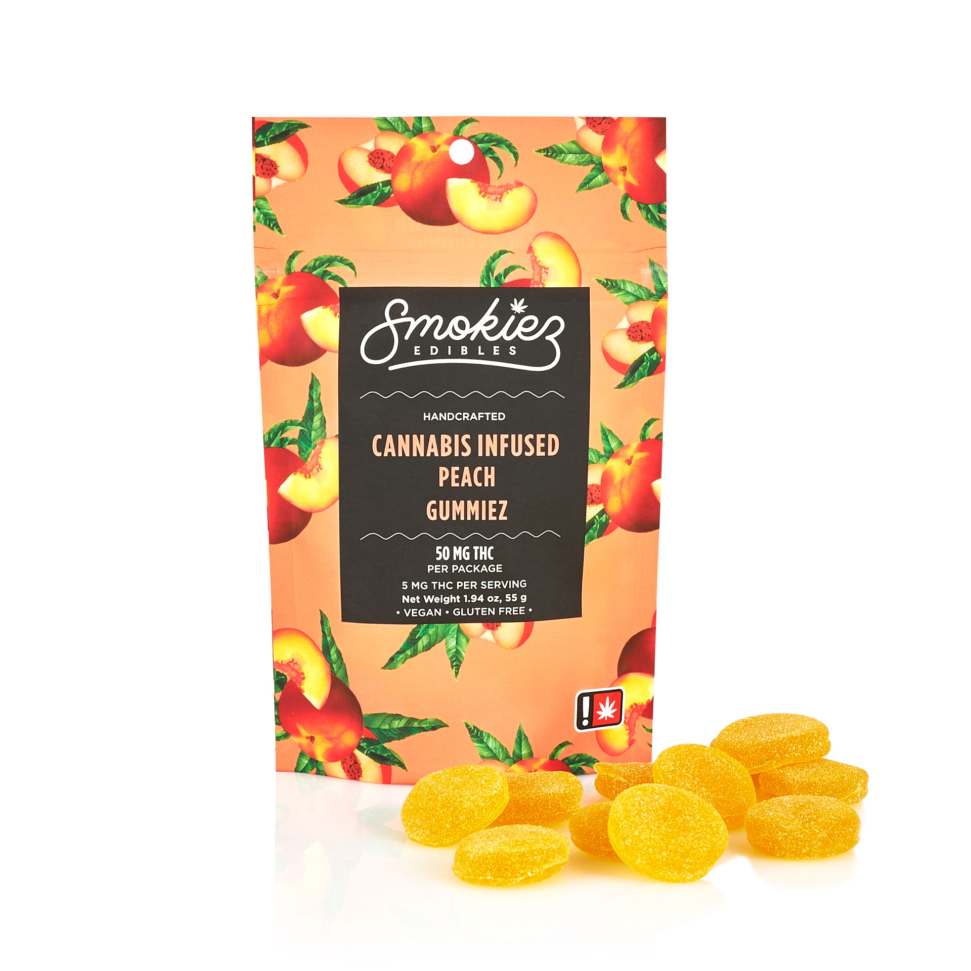 Peach [10pk] (100mg Delta-8) | Smokiez | Delta-8 Fruit Chews - Jane
