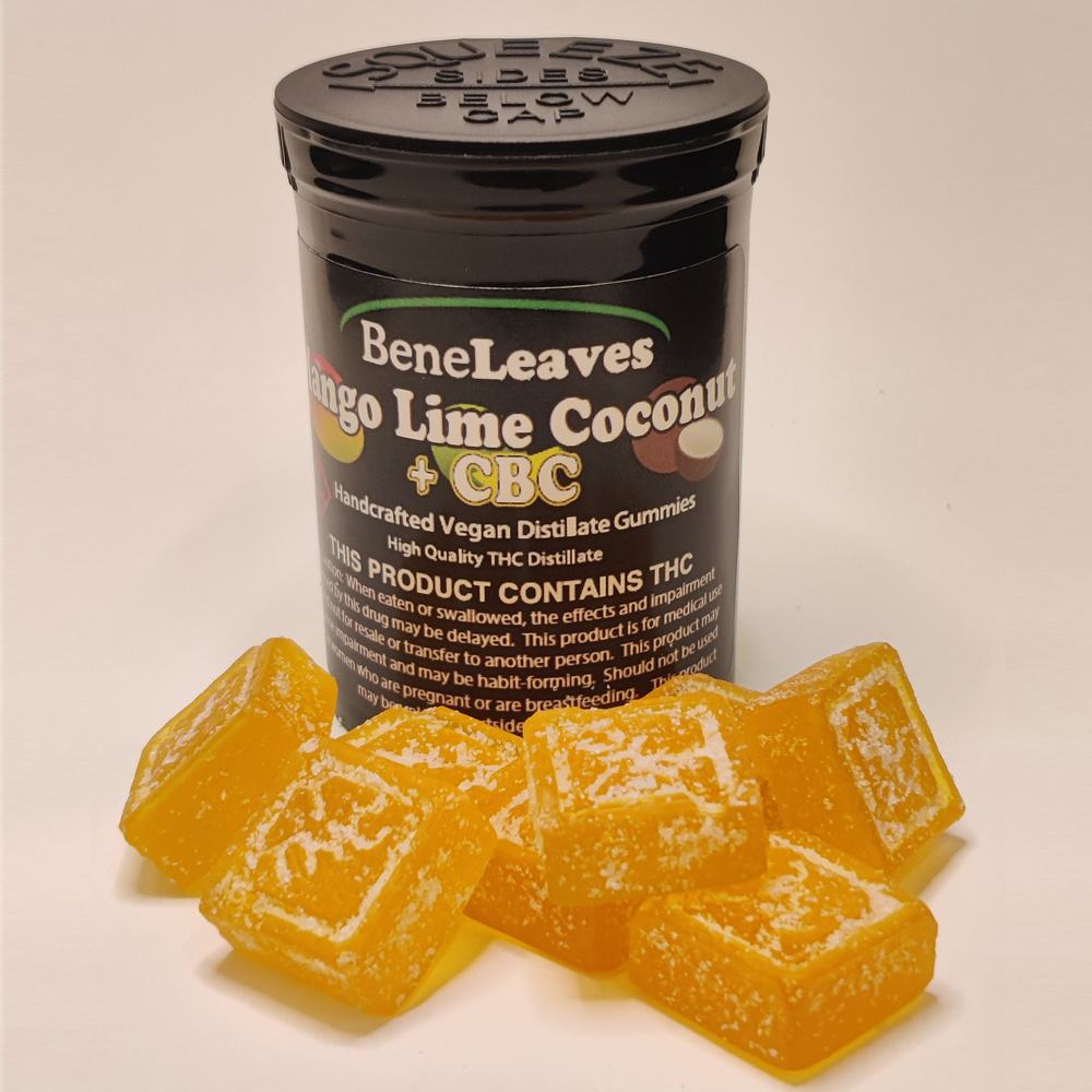 Mango Lime Coconut + CBC Gummies [11pk] (110mg) | BeneLeaves | Gummies ...