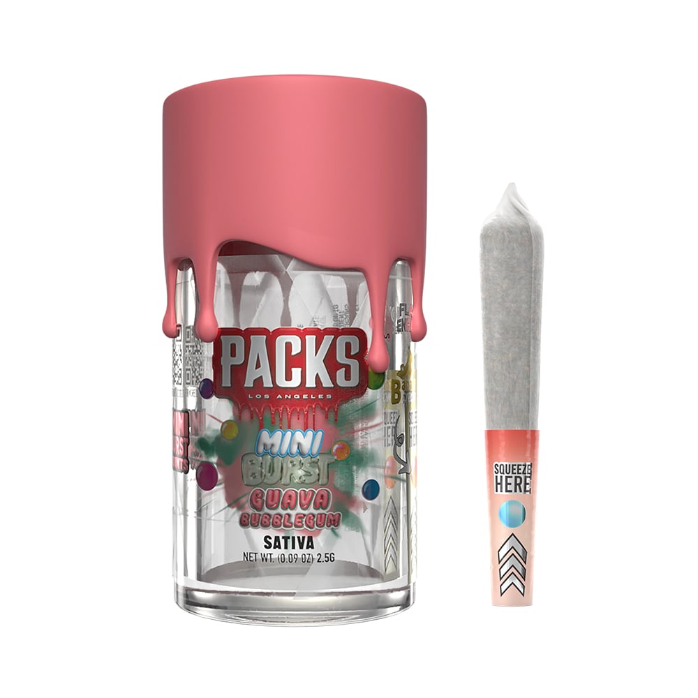 Guava Bubblegum [2.5g] | PACKS | PACKS Mini Bursts - 5 Pack Infused ...