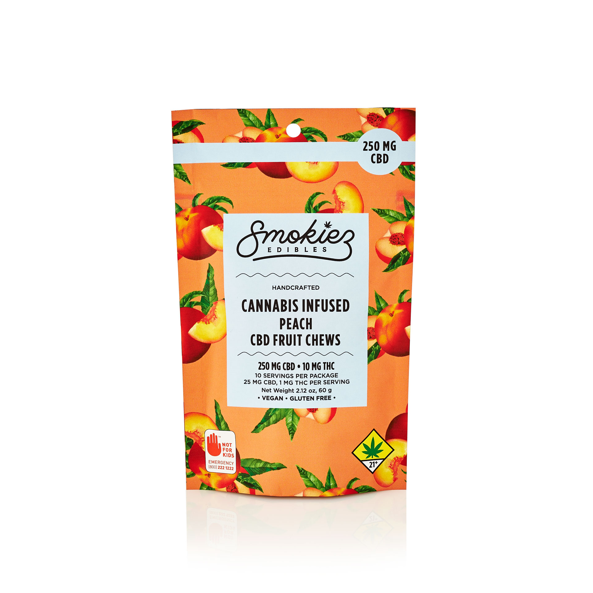 Peach [10pk] (250mg) | Smokiez | Gummiez - Jane