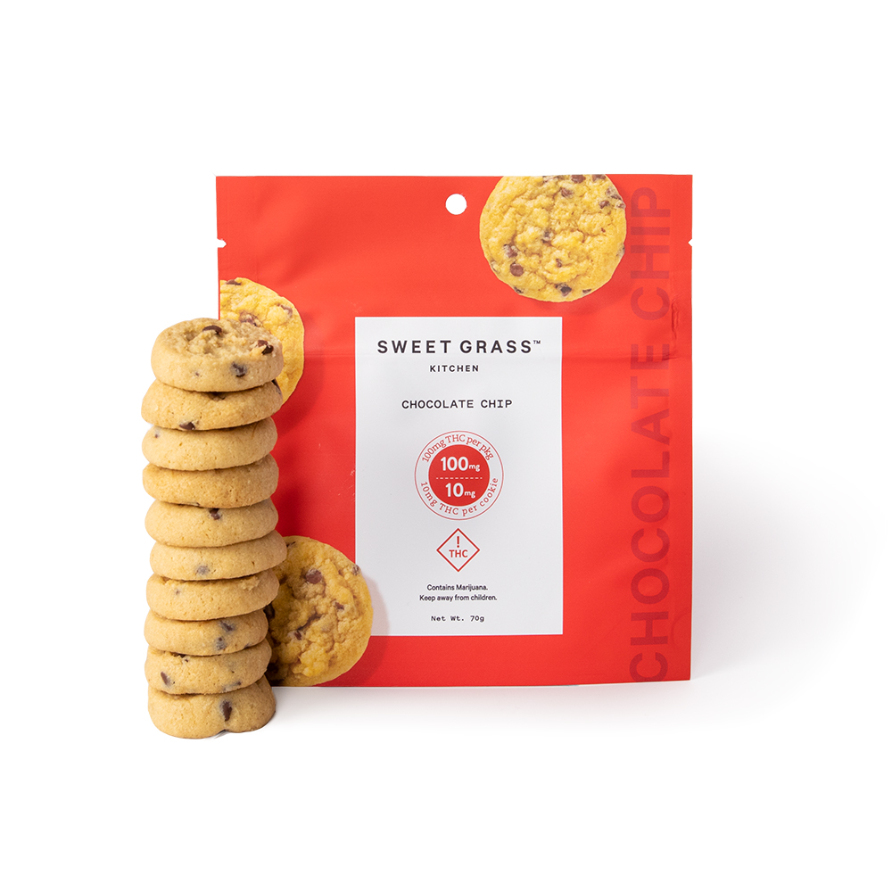 Sweet Grass Chocolate Chip Cookie [10pk] (100mg) | Sweet Grass Kitchen ...