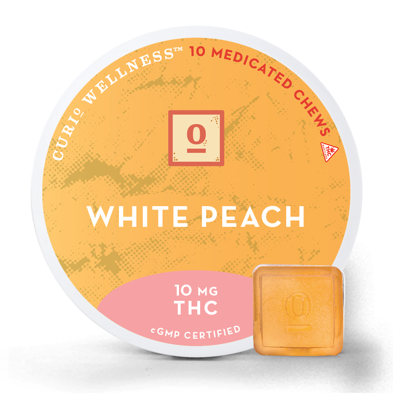 White Peach [10pk] (100mg) | Curio Wellness | Medicated Chews - Jane