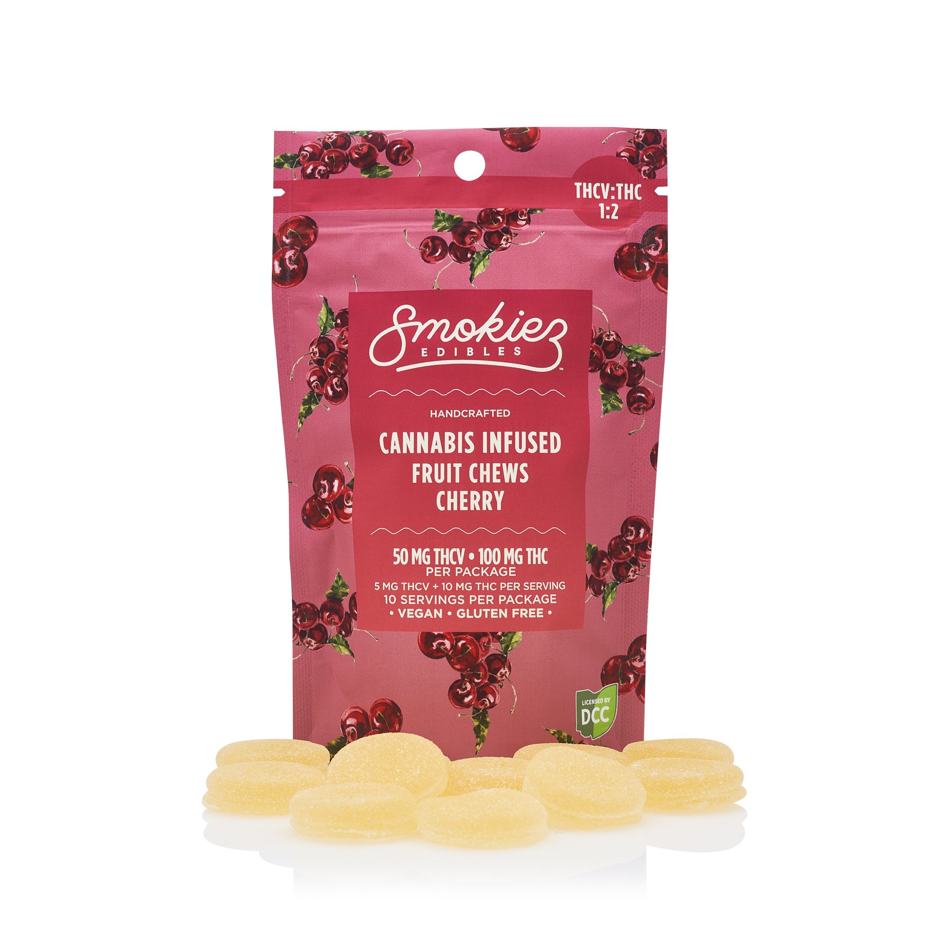 Sweet Cherry + THCV - 100mg Candies - Hybrid - 10pk | Smokiez | Bloom