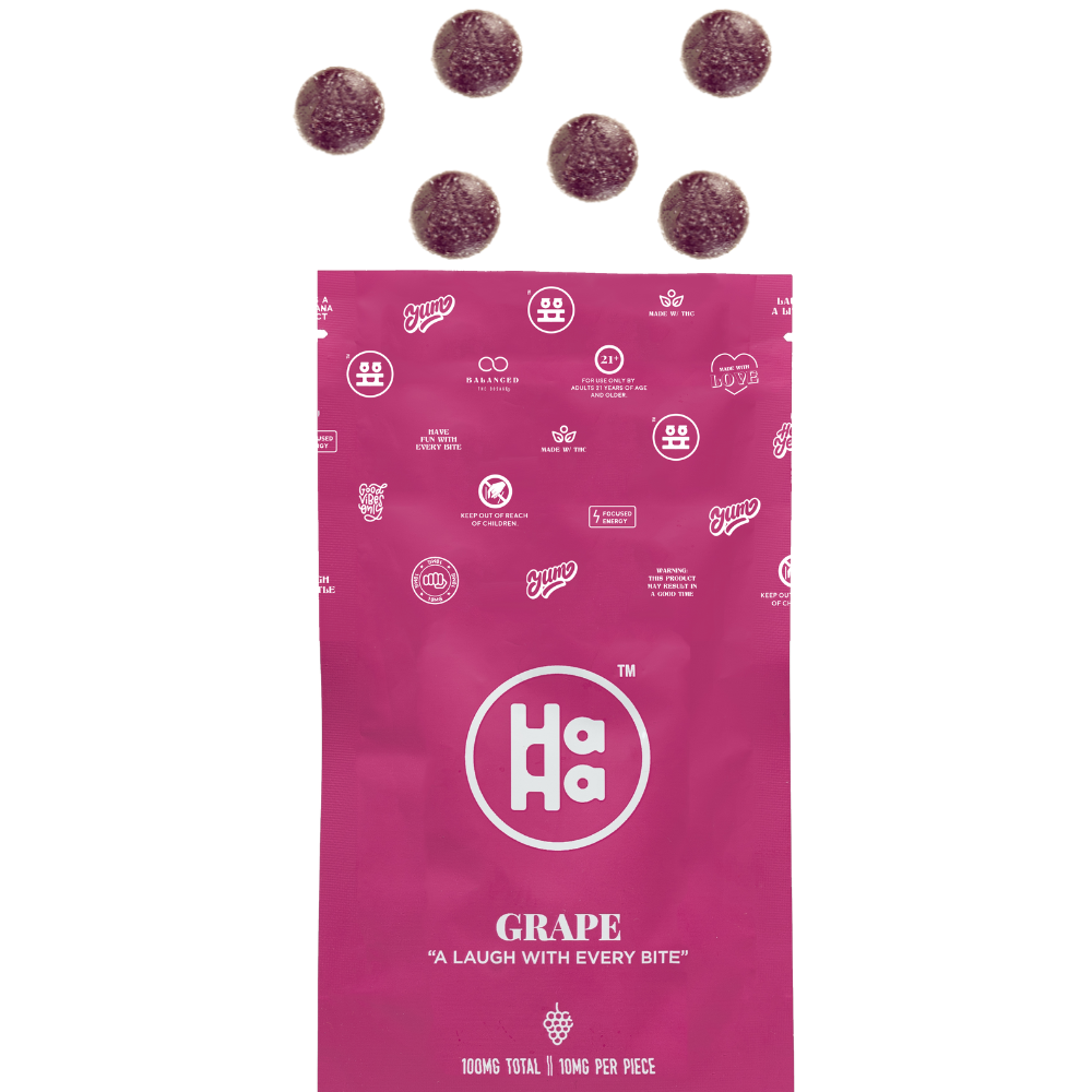 Grape [10pk] (100mg) | HaHa Edibles | Gummies - Jane