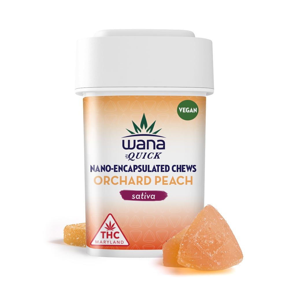 Orchard Peach - Sativa [10pk] (100mg) | Wana | Quick Gummies - Jane