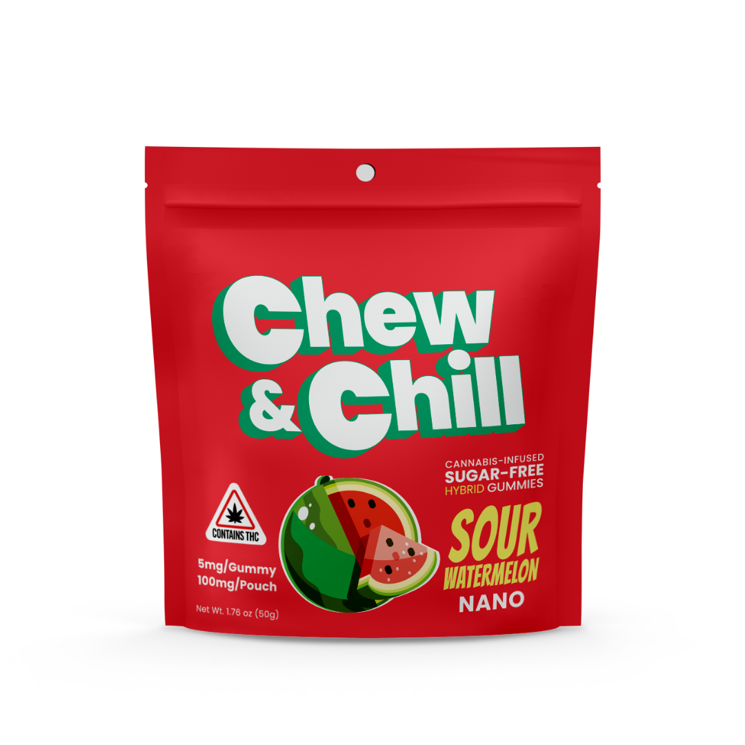 Sour Watermelon [20pk] (100mg) | Chew & Chill | Nano Gummies - Jane