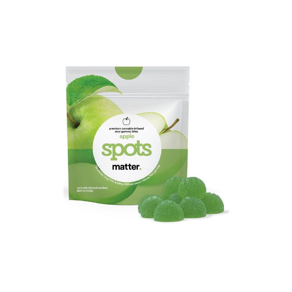 Apple [20pk] (400mg CBD/100mg THC) | matter. | Spots Sour Gummies - Jane