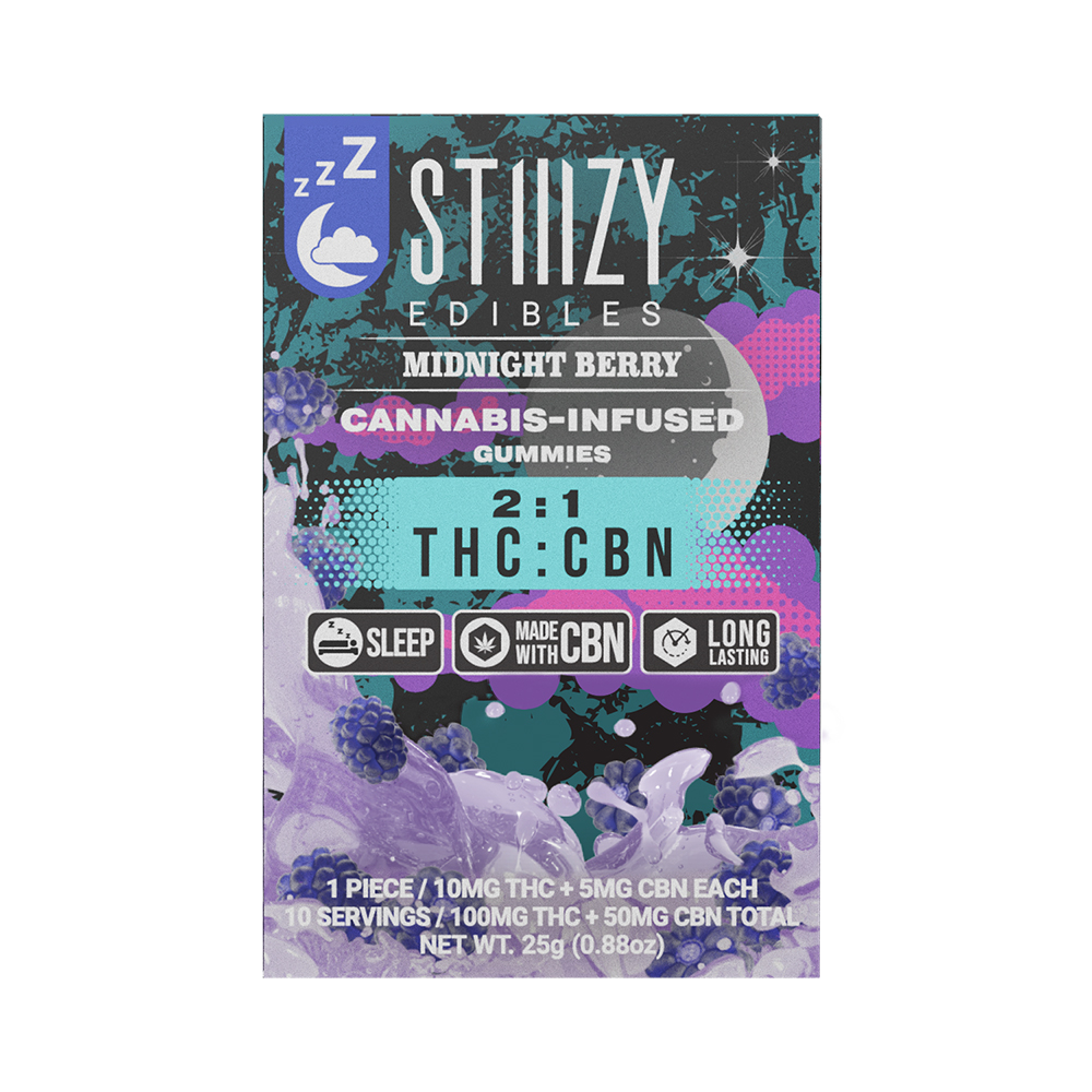 Midnight Berry 2:1 [10pk] (100mg THC/50mg CBN) | STIIIZY | Gummies - Jane