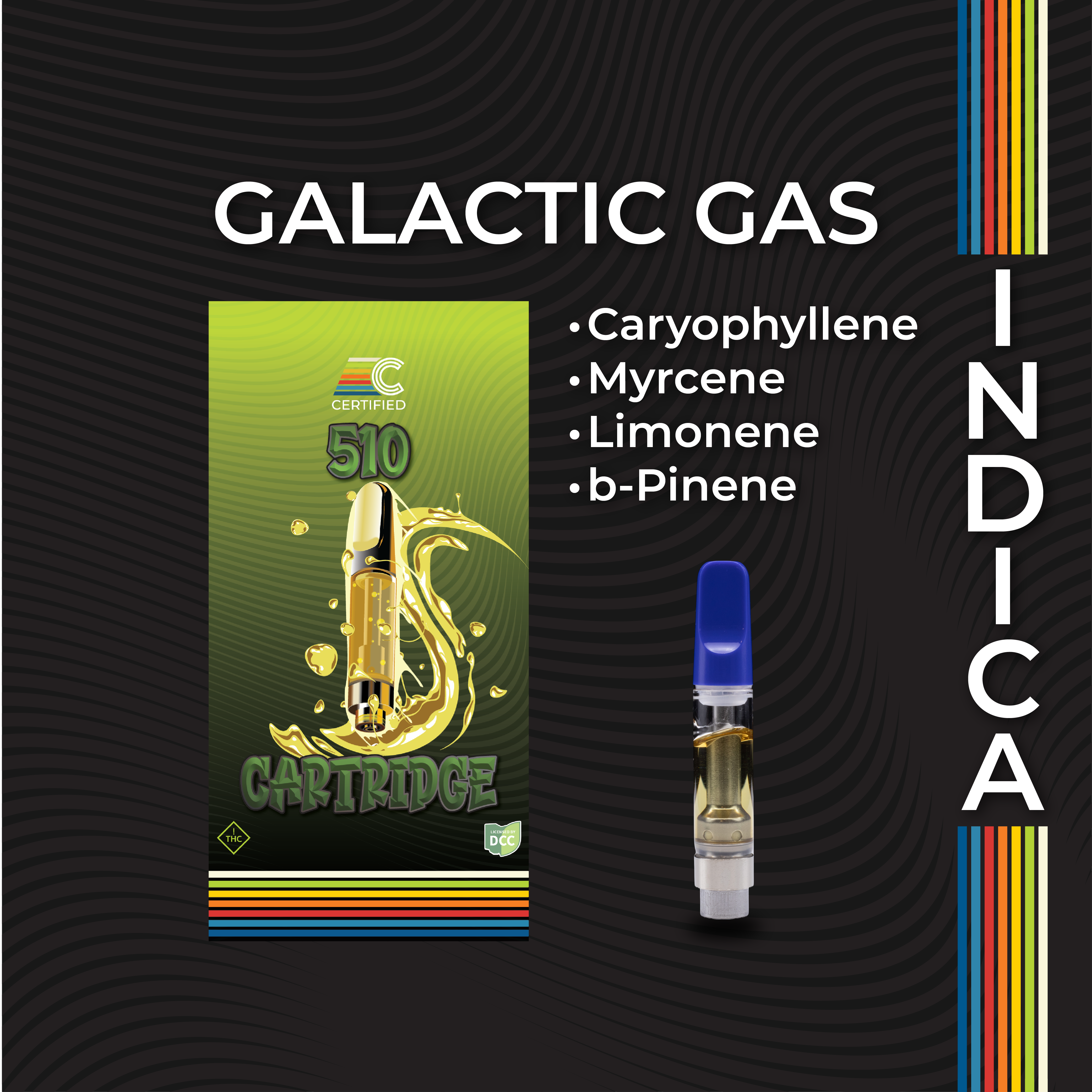 Galactic Gas - 1g Distillate Cart - Indica | CERTIFIED | Bloom