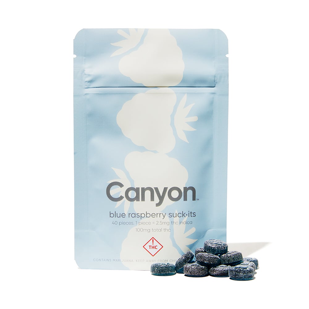 Blue Raspberry Lozenge [40pk] (2.5mg THC) | Canyon | Suck It Lozenge - Jane