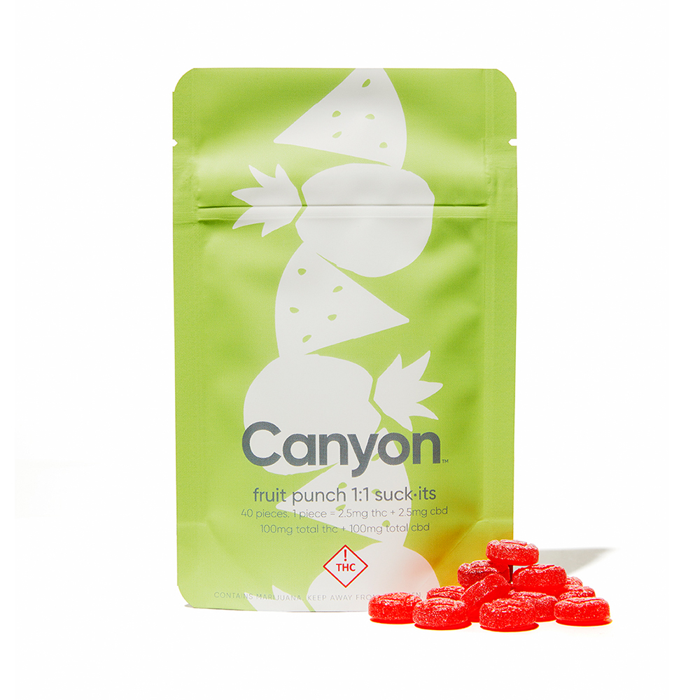 Fruit Punch Lozenge [40pk] (2.5mg THC/2.5mg CBD) | Canyon | Suck It ...