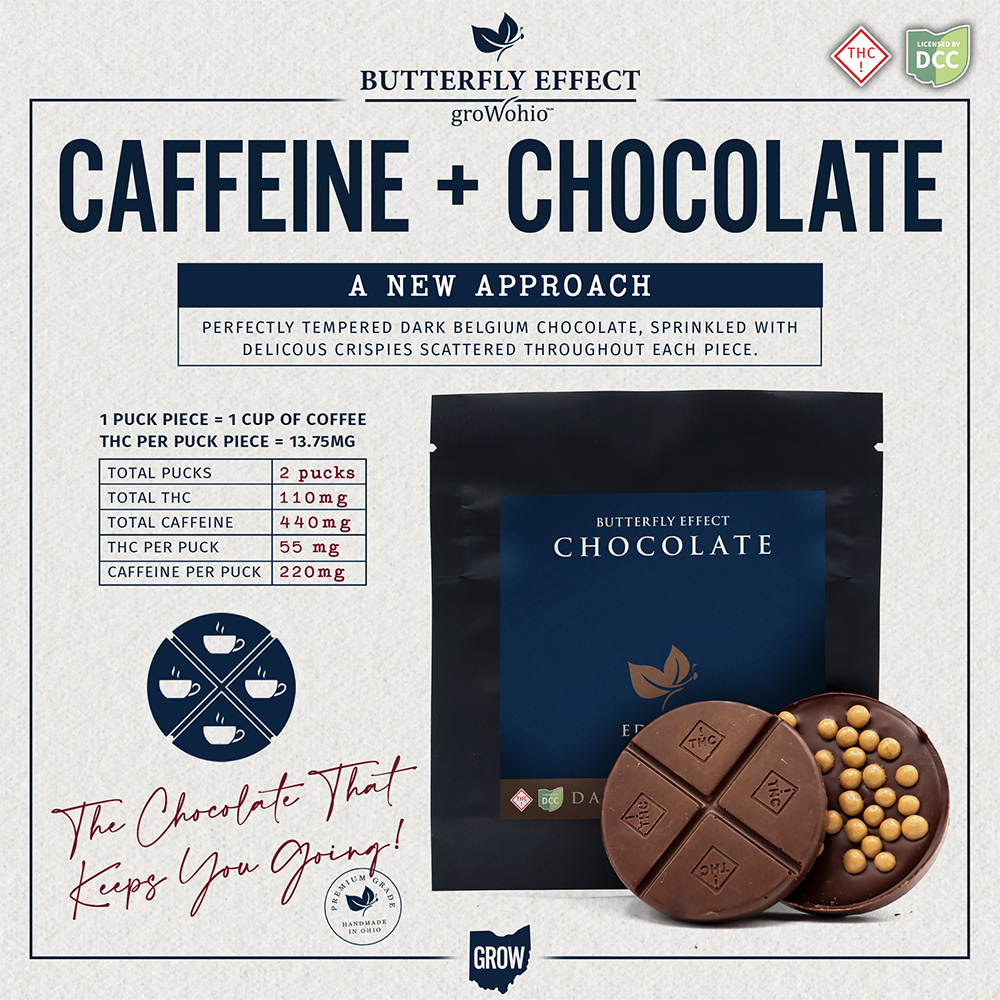 Dark Chocolate Caffeine - 110mg Chocolates - Hybrid - 8pk | Butterfly ...