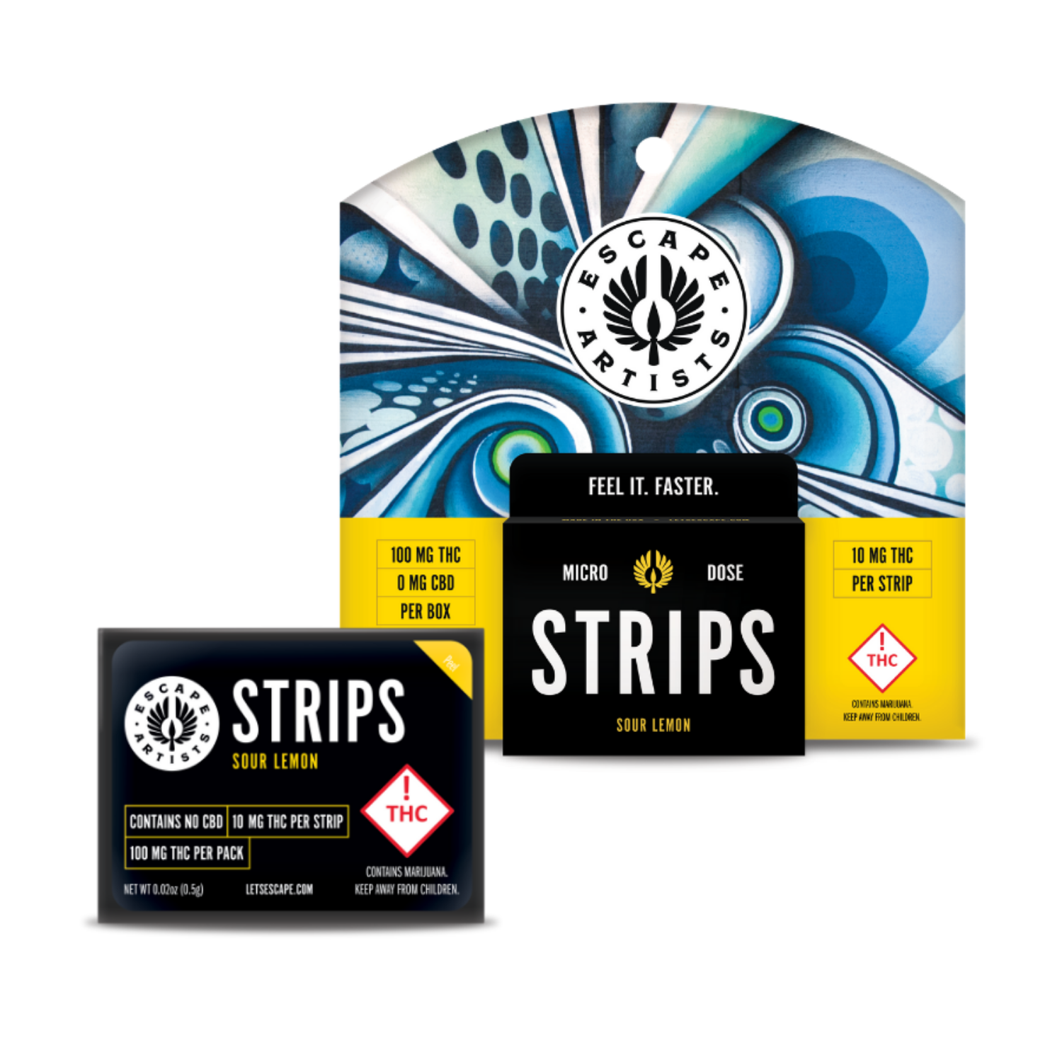 Sour Lemon Dissolvable Speed Strips [10pk] (100mg / box) | Escape ...