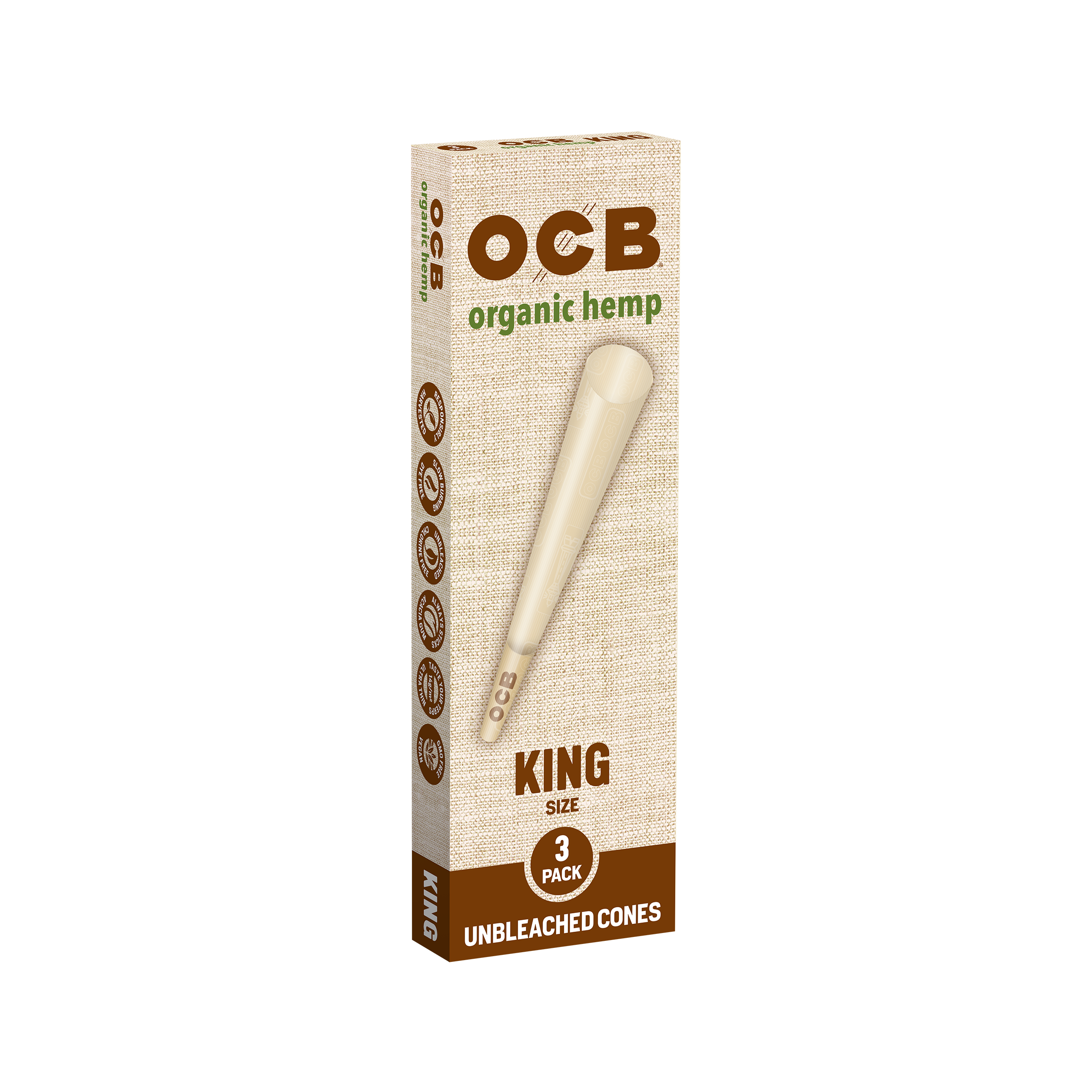Organic Hemp Cone King Size - Cones - 3pk | OCB | Bloom