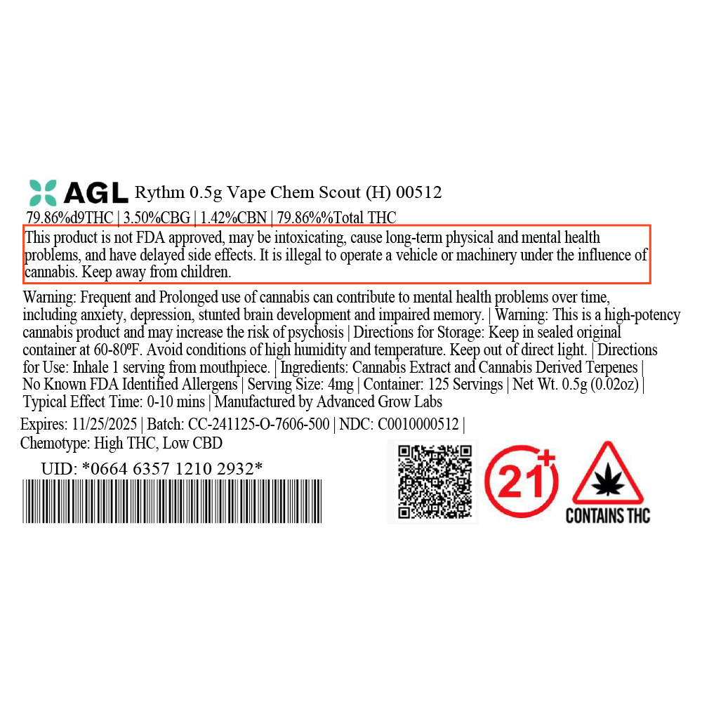 Rythm 0.5g Vape Chem Scout (H) 00512