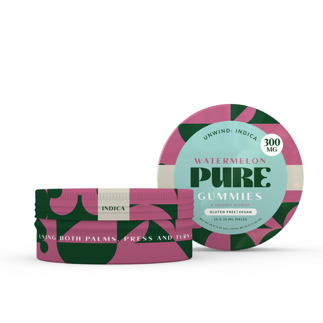 Watermelon - Indica (300mg) | PURE Edibles | Gummies - Jane